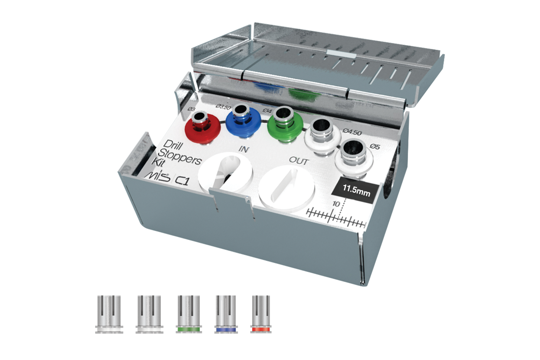 MIS Conical Connection Drill Stoppers Kit (Depth-Based)
